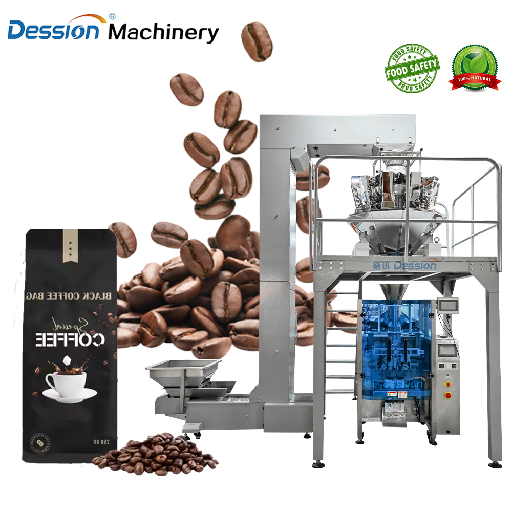 Fully Automatic Coffee Bean Packaging Machine, Bagged Granules Weighing ...